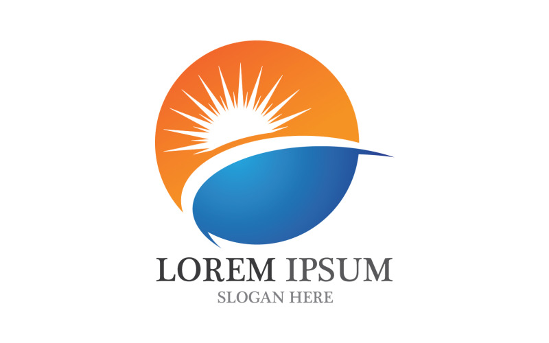 Słońce i fala logo szablon wektor v4 - TemplateMonster