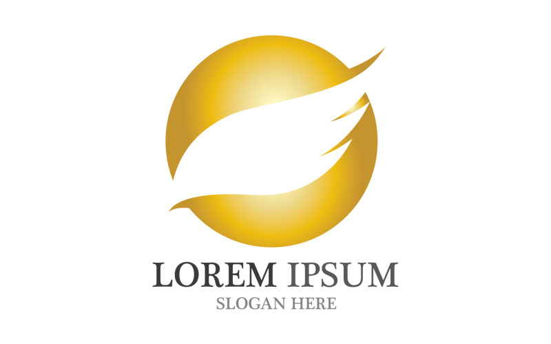 Colombe oiseau et aile logo vecteur modèle v9