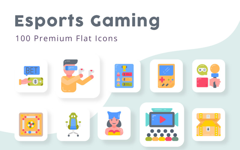 Esports Gaming Flat Icons #339007 - TemplateMonster