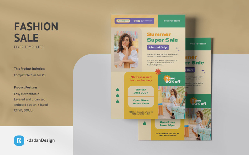 Mode Flyer Set Modèles PSD Vol 07 #338574 - TemplateMonster