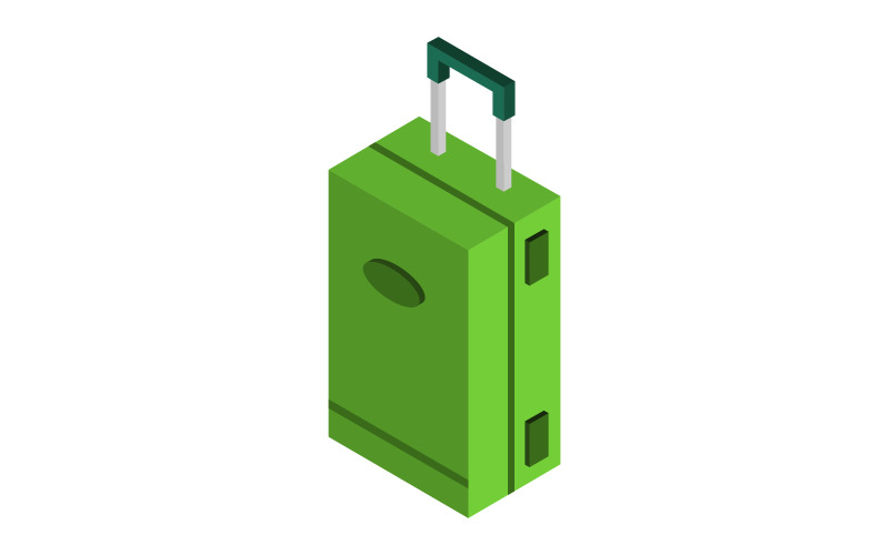 Isometric travel suitcase illustrated and colored in vector on a white ...