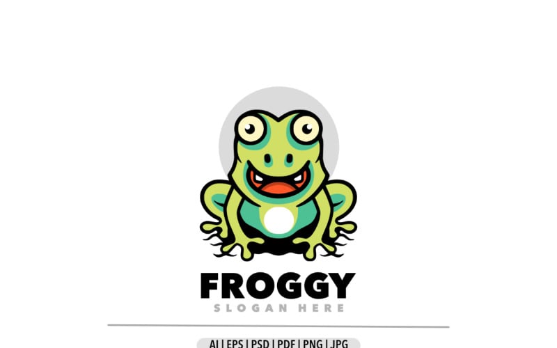 Frog funny mascot logo cartoon design - TemplateMonster