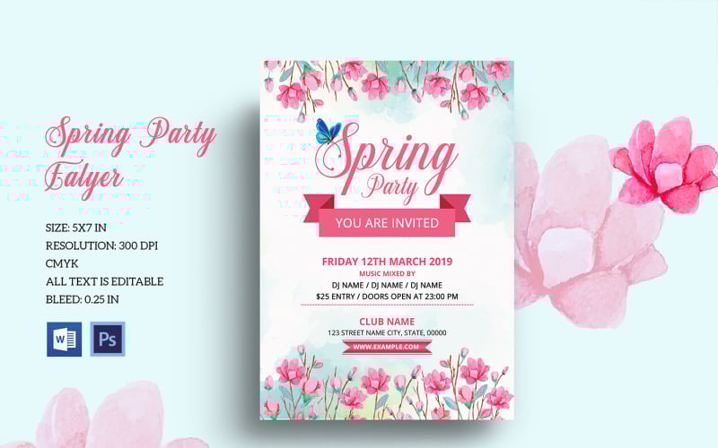Spring Party / Festival Invitation Flyer Template