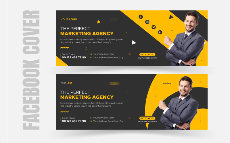 Corporate Modern Facebook Cover Design - TemplateMonster
