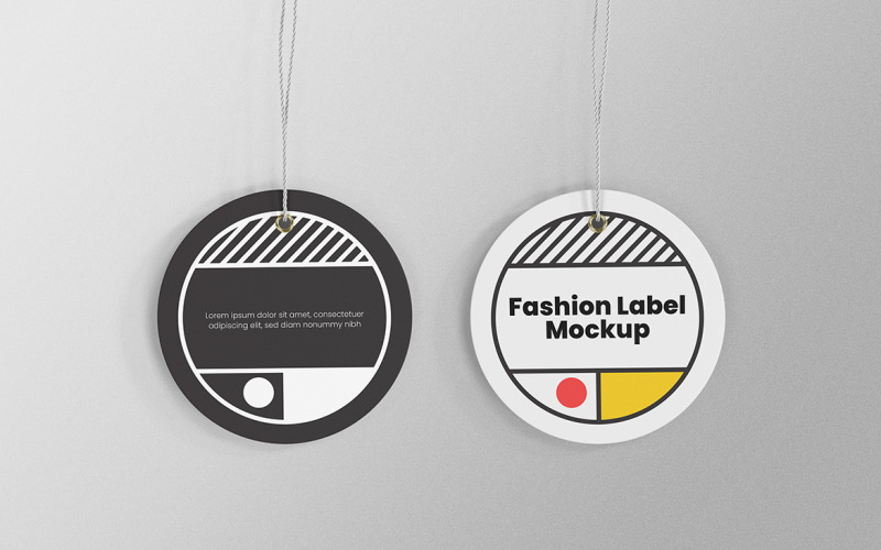 Circle Label Tag Mockup PSD Design Template Vol 04