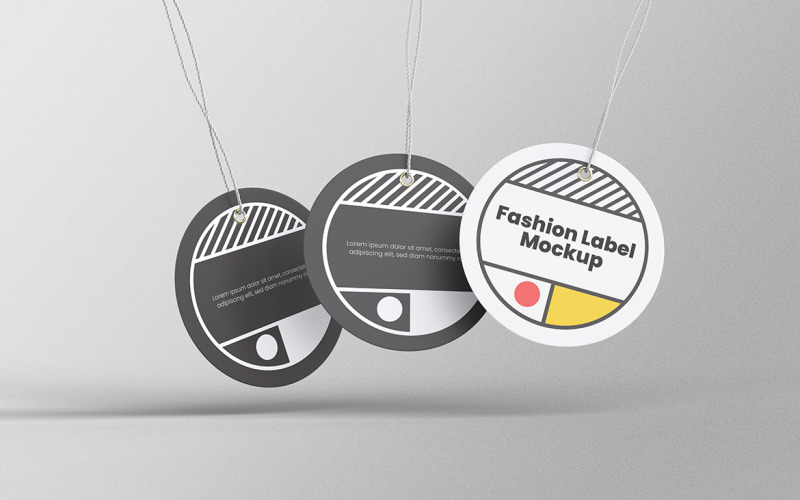 Circle Label Tag Mockup PSD Design Template Vol 09