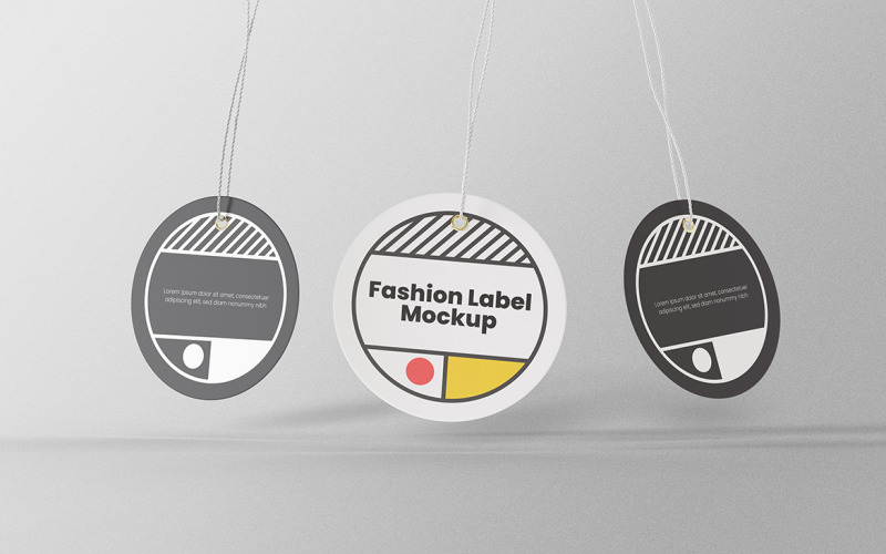 Circle Label Tag Mockup PSD Design Template Vol 12