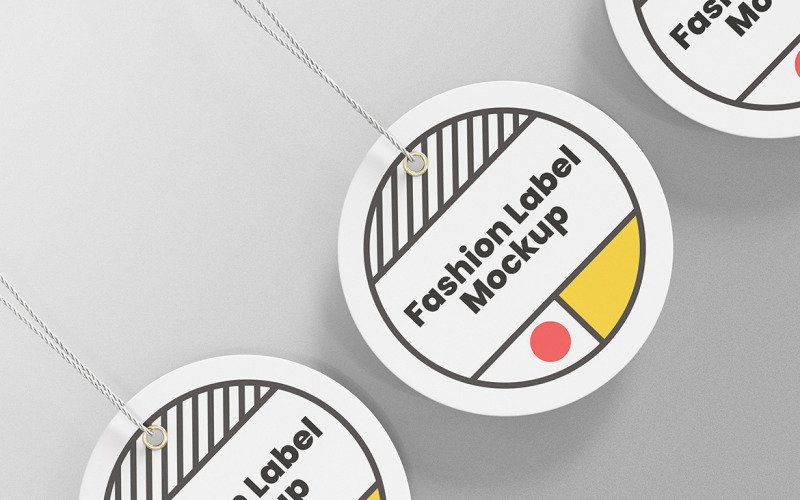 Circle Label Tag Mockup PSD Design Template Vol 15