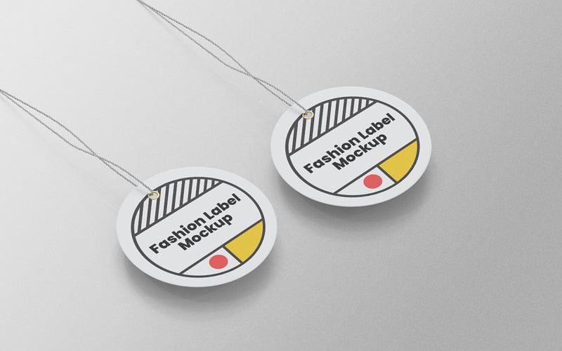 Circle Label Tag Mockup PSD Design Template Vol 19