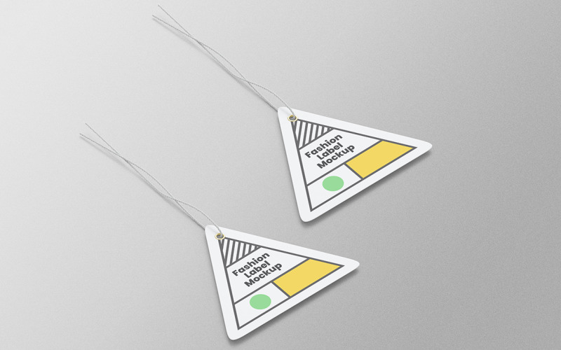 Triangle Label Tag Mockup PSD Design Template Vol 10