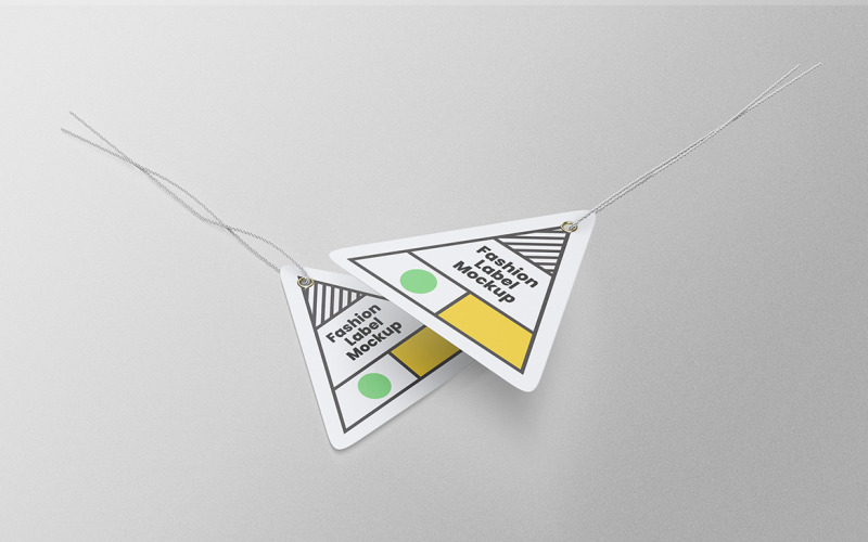 Triangle Label Tag Mockup PSD Design Template Vol 07