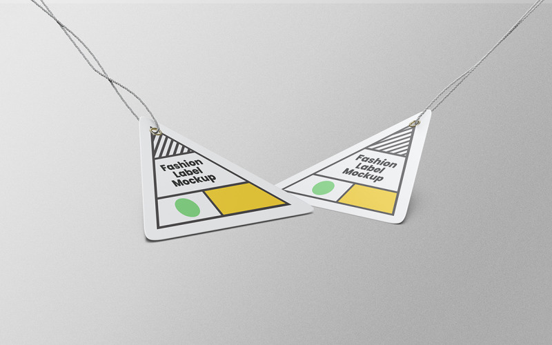 Triangle Label Tag Mockup PSD Design Template Vol 08