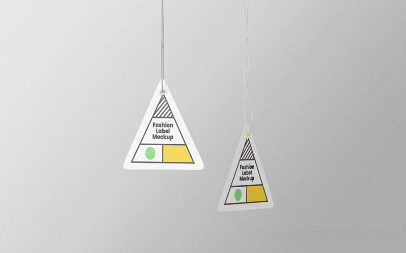 Triangle Label Tag Mockup PSD Design Template Vol 13