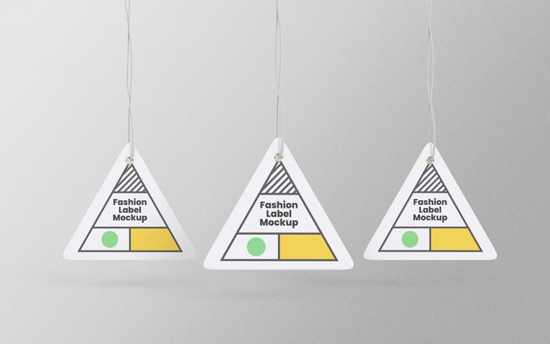 Triangle Label Tag Mockup PSD Design Template Vol 14
