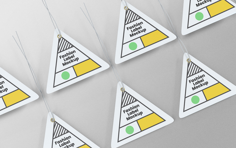 Triangle Label Tag Mockup PSD Design Template Vol 15
