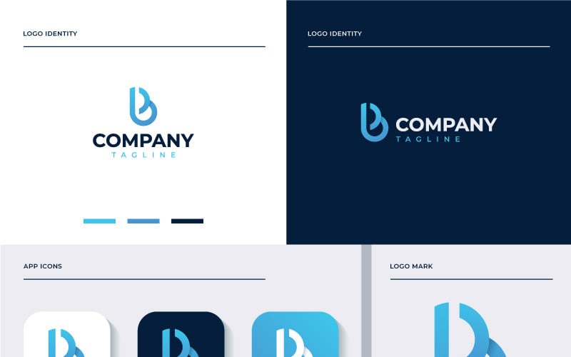 Initial Letter B Logo Design Template. - TemplateMonster