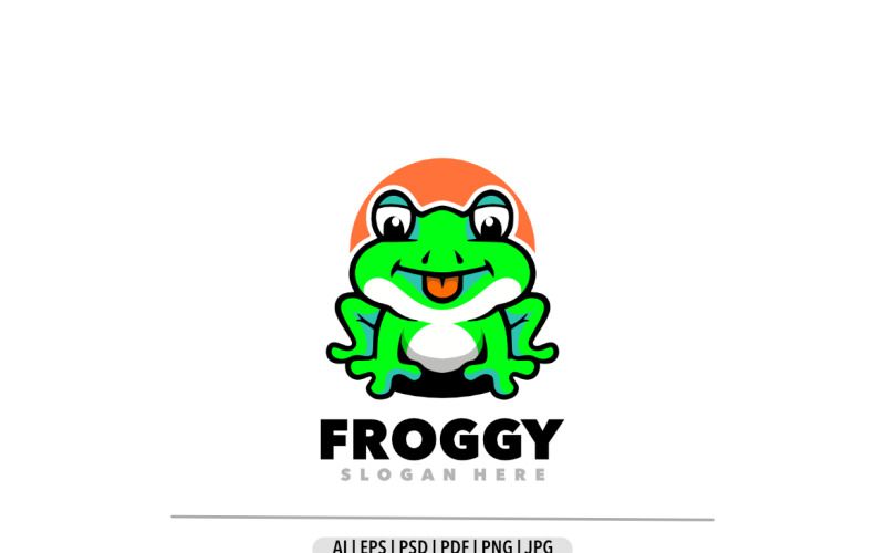 Frog funny mascot cartoon logo #339917 - TemplateMonster
