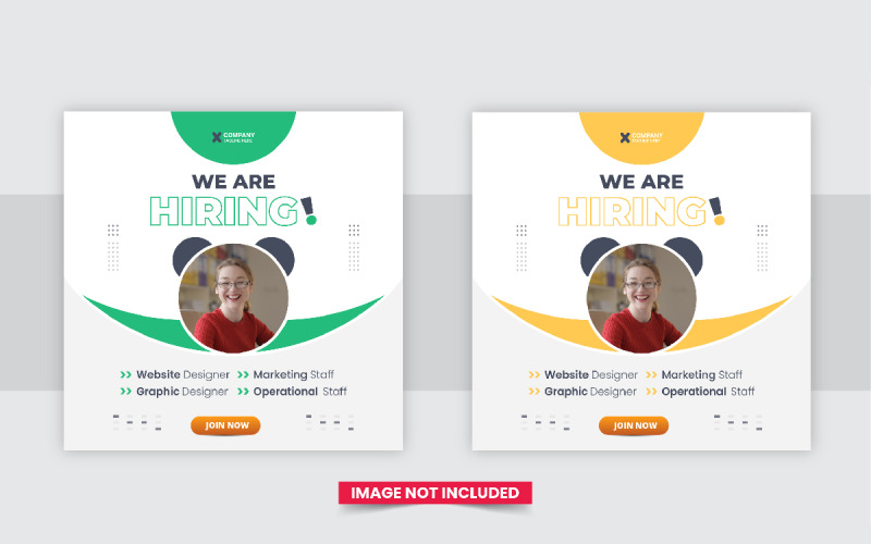 Job vacancy Social Media post Or Digital Marketing Post template design
