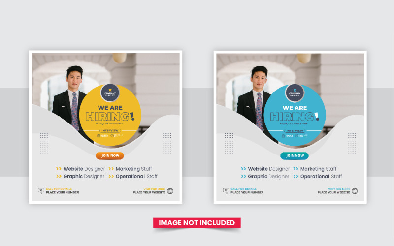 We Are Hiring Social Media post Or Digital Marketing Post template design