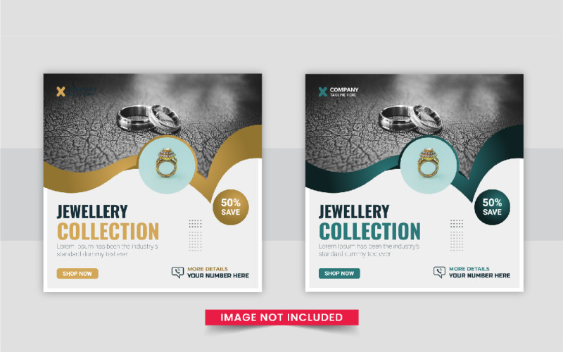 Creative jewellery social media post layout - TemplateMonster
