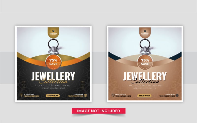Jewellery social media post design layout - TemplateMonster
