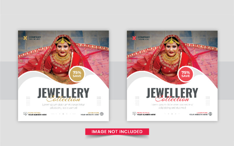 Jewellery social media post design template layout