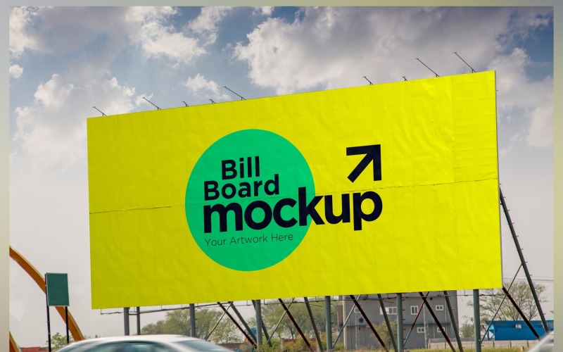 Roadside Billboard Sign Mockup Outdoor Signage Template V 11
