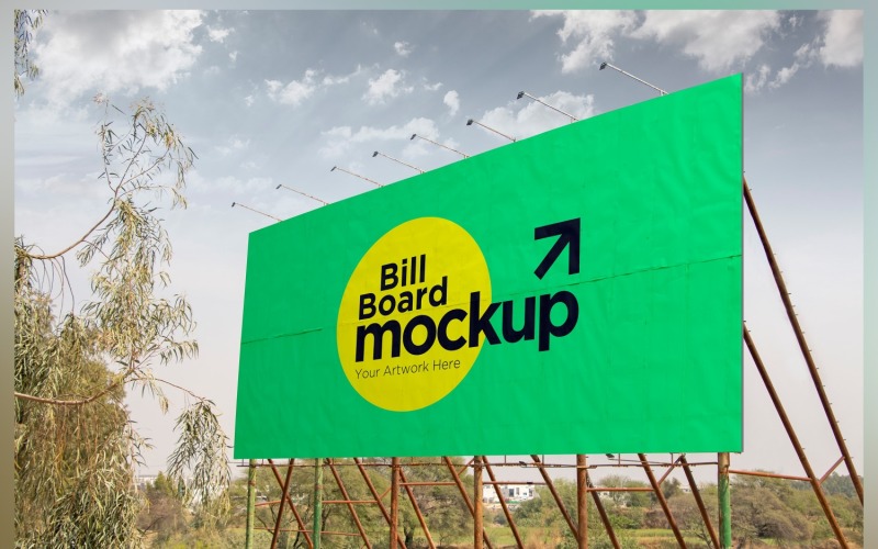 Roadside Billboard Sign Mockup Outdoor Signage Template V 25