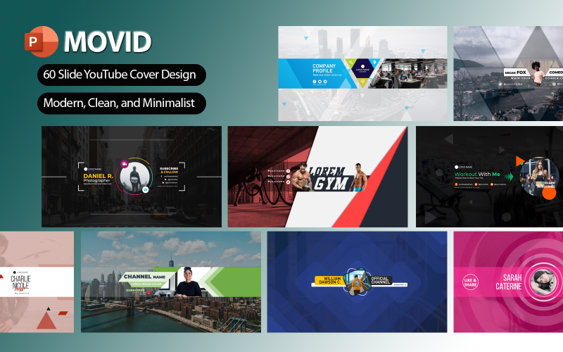 Movid YouTube Cover Image Powerpoint Template