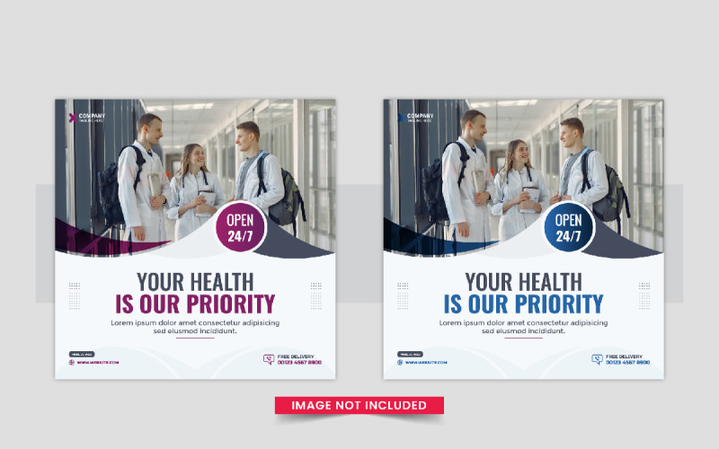 Medical Healthcare Social Media post design - TemplateMonster