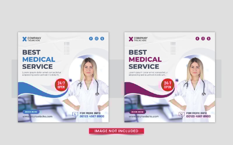 Medical or Healthcare Social Media post design layout