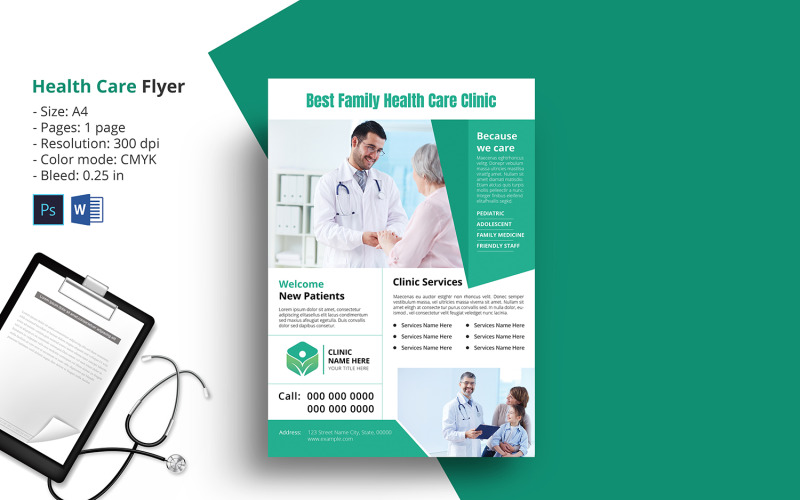 Doctor & Medical Service Flyer #340572 - TemplateMonster