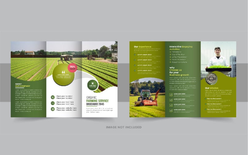 Gardening or Lawn Care TriFold Brochure Template design layout