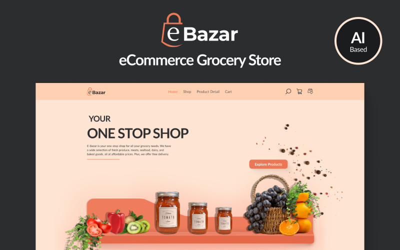 EBazar - Le modèle HTML dépicerie ultime pour une expérience dachat fluide