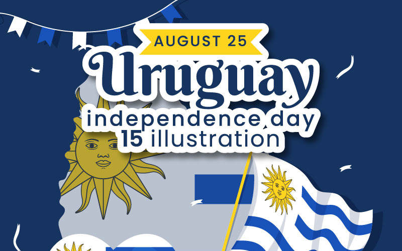 15 Feliz Día de la Independencia de Uruguay Ilustración