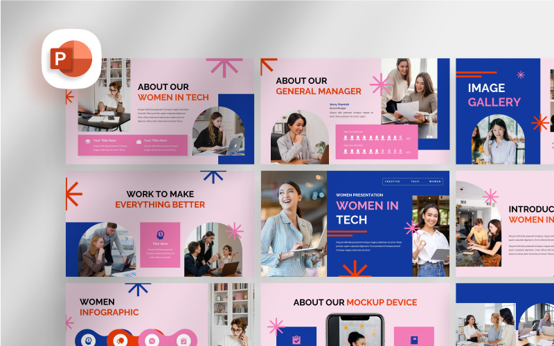 Women In Tech Presentation Template #341298 - TemplateMonster