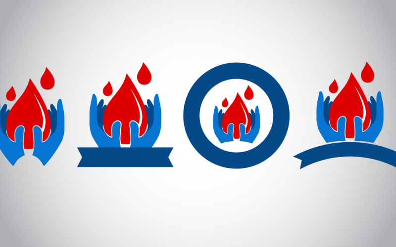 Donate Blood Symbols Set of Four Vector Template
