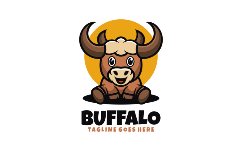 Buffalo Mascot Cartoon Logo #341400 - TemplateMonster