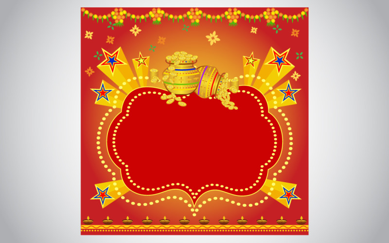 Golden Coins Red Background Vector Illustration Template