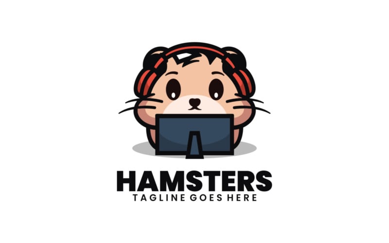 Hamsters Mascot Cartoon Logo 1 #341683 - TemplateMonster