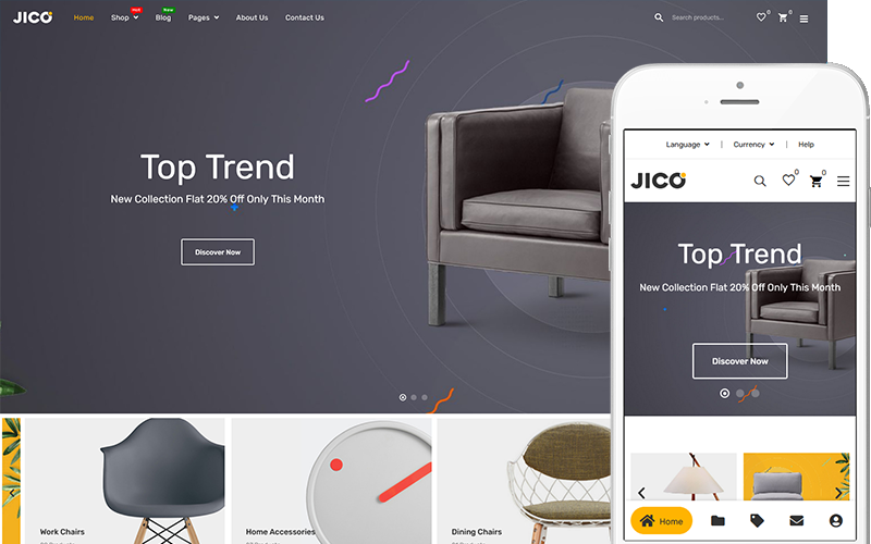 Jico - Tema de WooCommerce para muebles - TemplateMonster