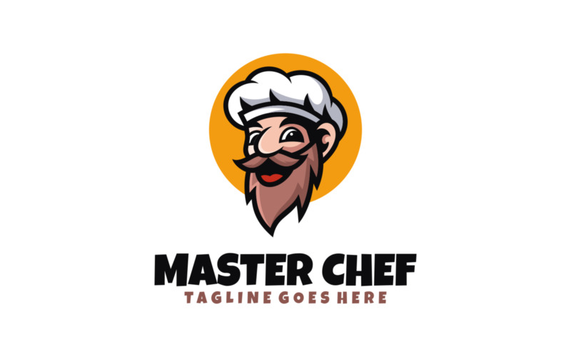 Happy Chef Mascot Cartoon Logo #342343 - TemplateMonster