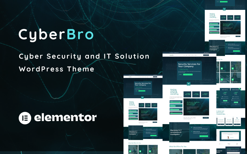 Cyberbro - Tema de WordPress de una página de seguridad cibernética