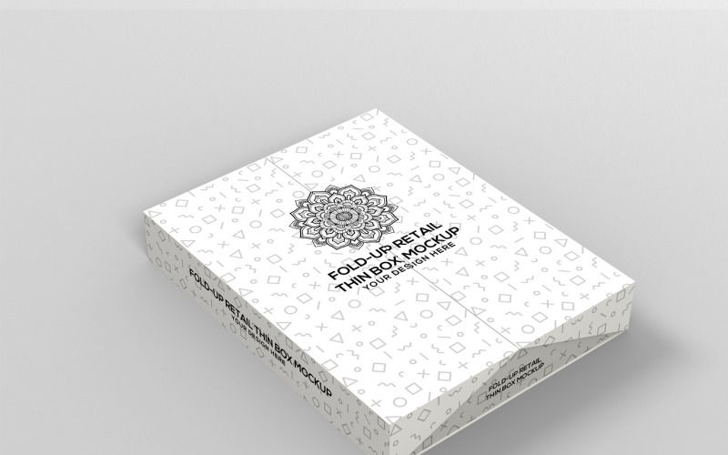 Fold Up Retail Thin Box Packaging Mockup - TemplateMonster