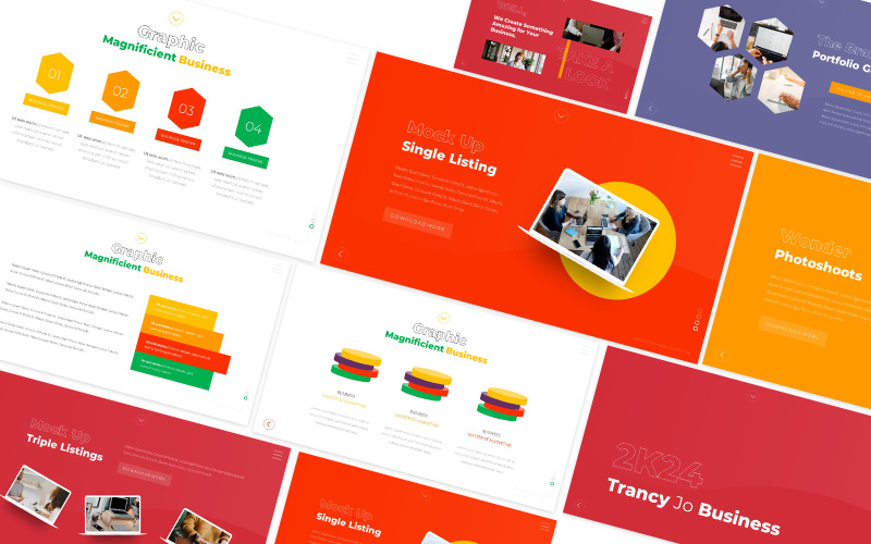 Modello Powerpoint aziendale di Trancy Jo - TemplateMonster