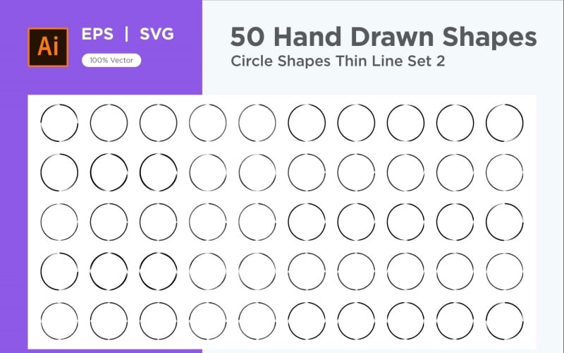 Circle Shape Thin Line 50_Set V 2 #342885 - TemplateMonster