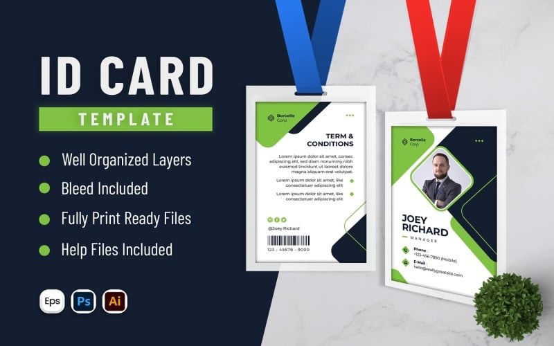 Business Identification ID Card #342945 - TemplateMonster