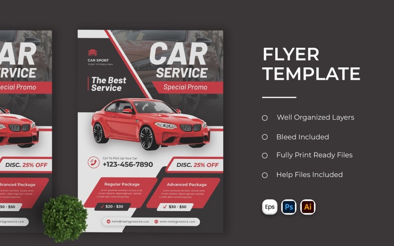 Car Sevice Flyer Template #342912 - TemplateMonster