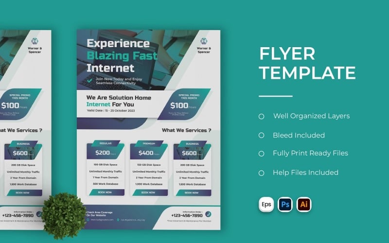 Internet Services Flyer Template #342921 - TemplateMonster