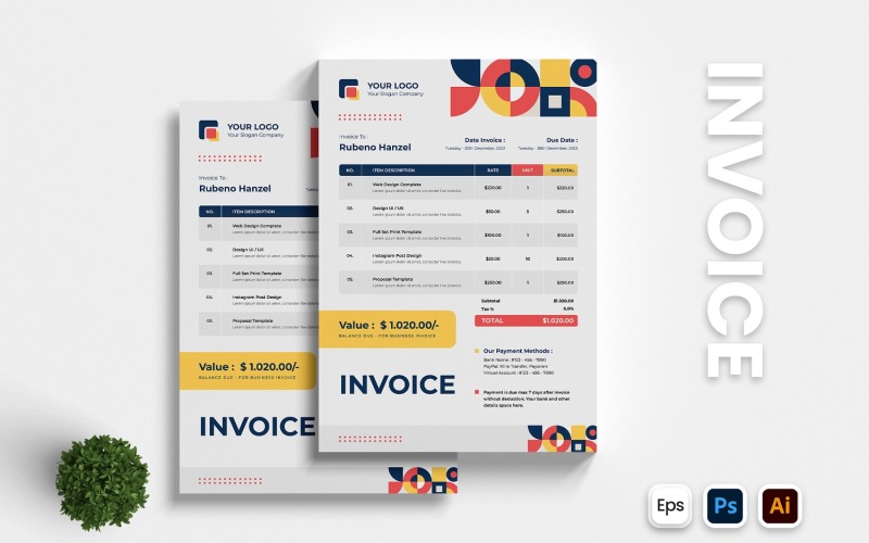 Minimal Document Tax Invoice #342959 - TemplateMonster
